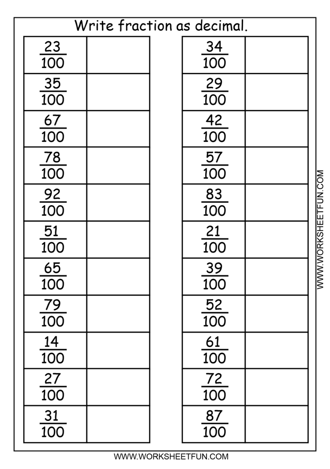 Converting Fractions To Decimals Worksheet Common Core ... Converting Fractions To Decimals Worksheet Common Core ...
