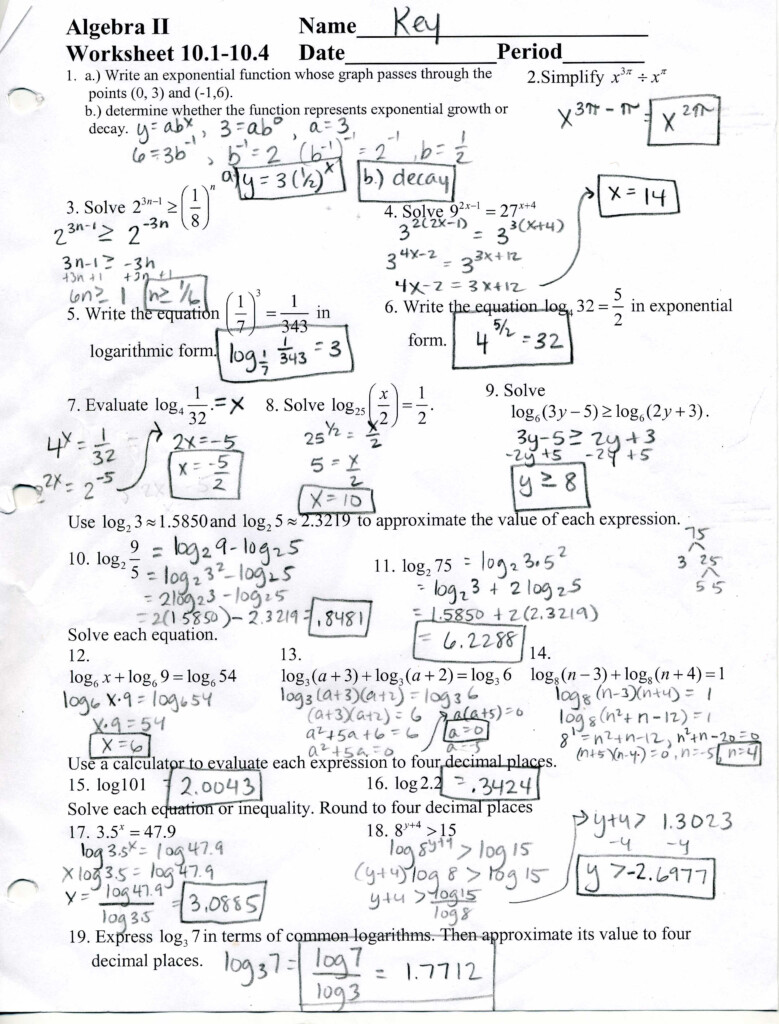 Key Features Of Functions Common Core Algebra 2 Worksheet Answers ... Key Features Of Functions Common Core Algebra 2 Worksheet Answers ...