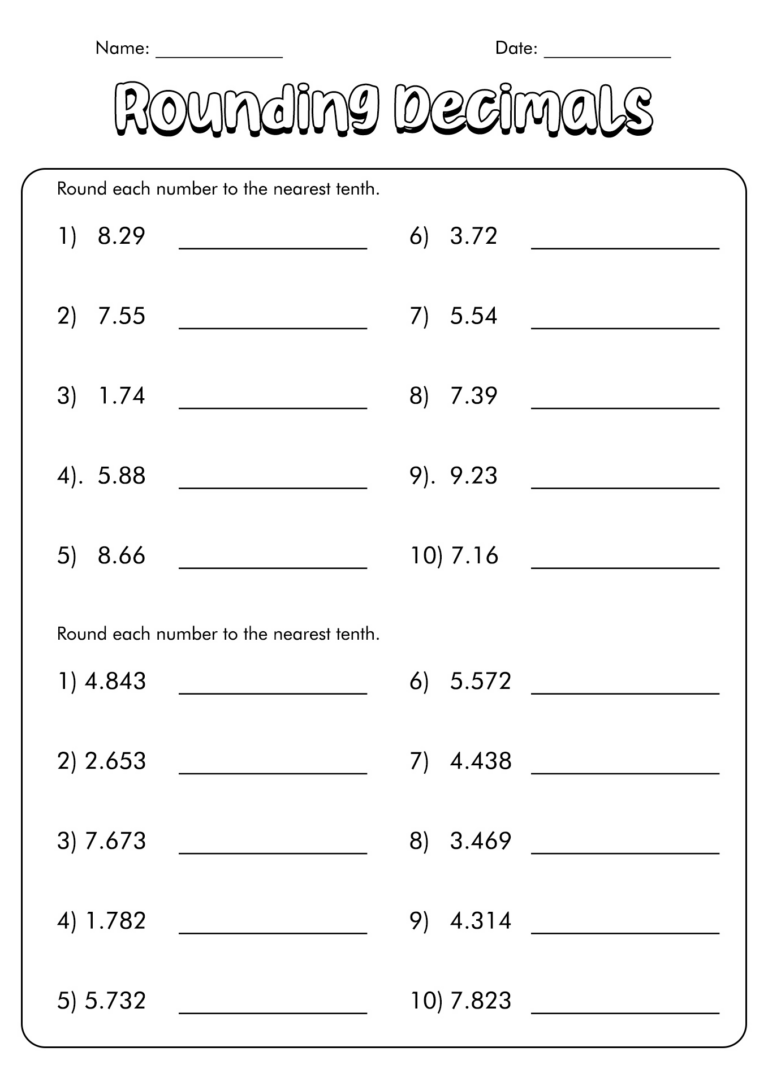 Rounding Decimals Worksheet Common Core - CommonWorksheets.com Rounding Decimals Worksheet Common Core - CommonWorksheets.com