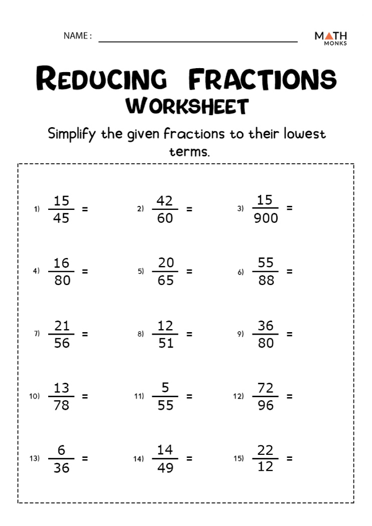 Common Core Worksheets Simplifying Fractions CommonWorksheets